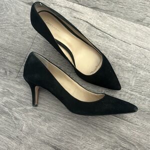 Ann Taylor | Shoes | Ann Taylor Black Suede Heels Classic Pointedtoe ...